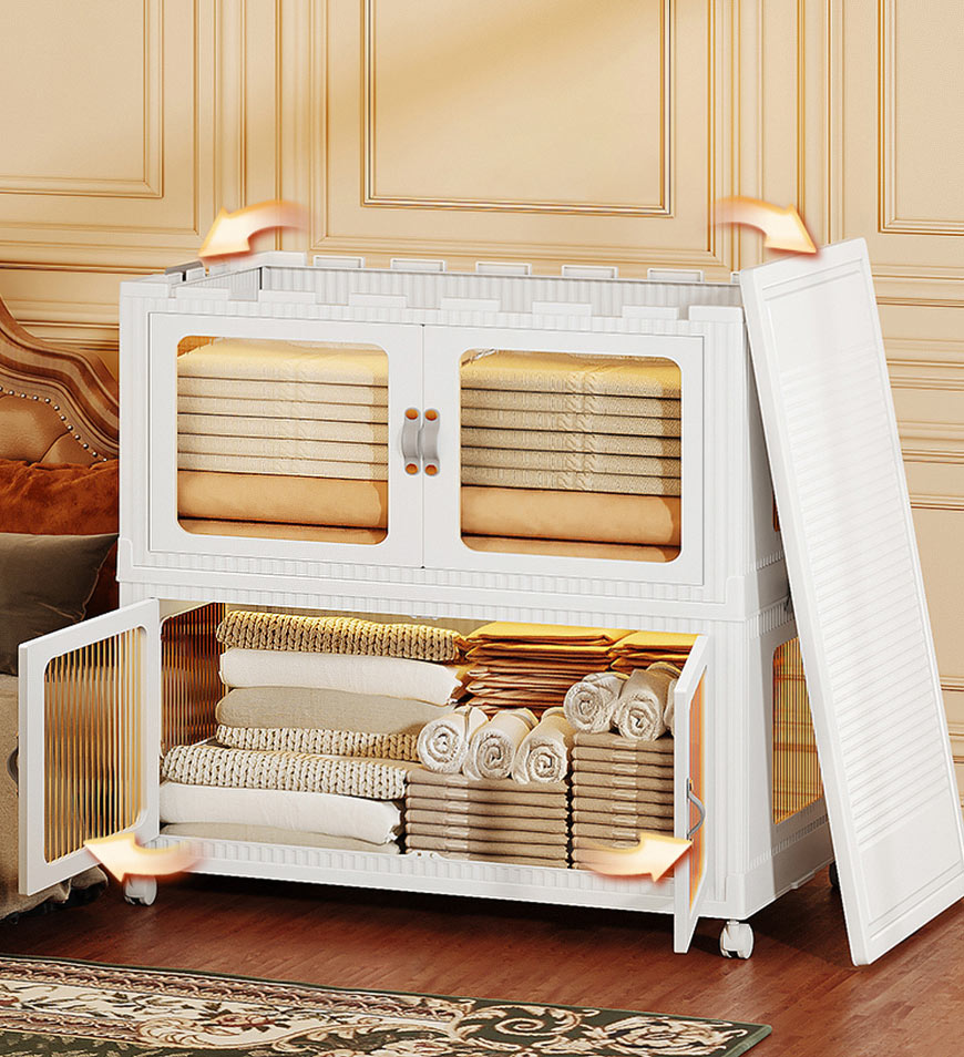 Joybos® Foldable Plastic Storage Box with Wheels and Lid F100 – UK_Joybos